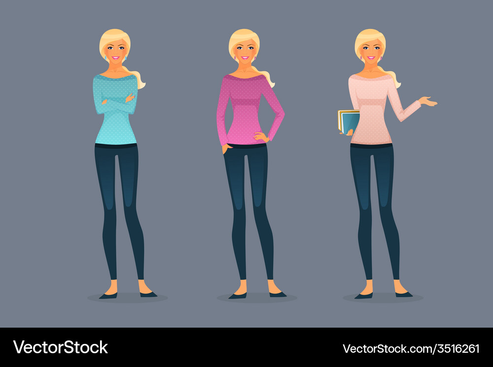 Beautiful and young girls Royalty Free Vector Image