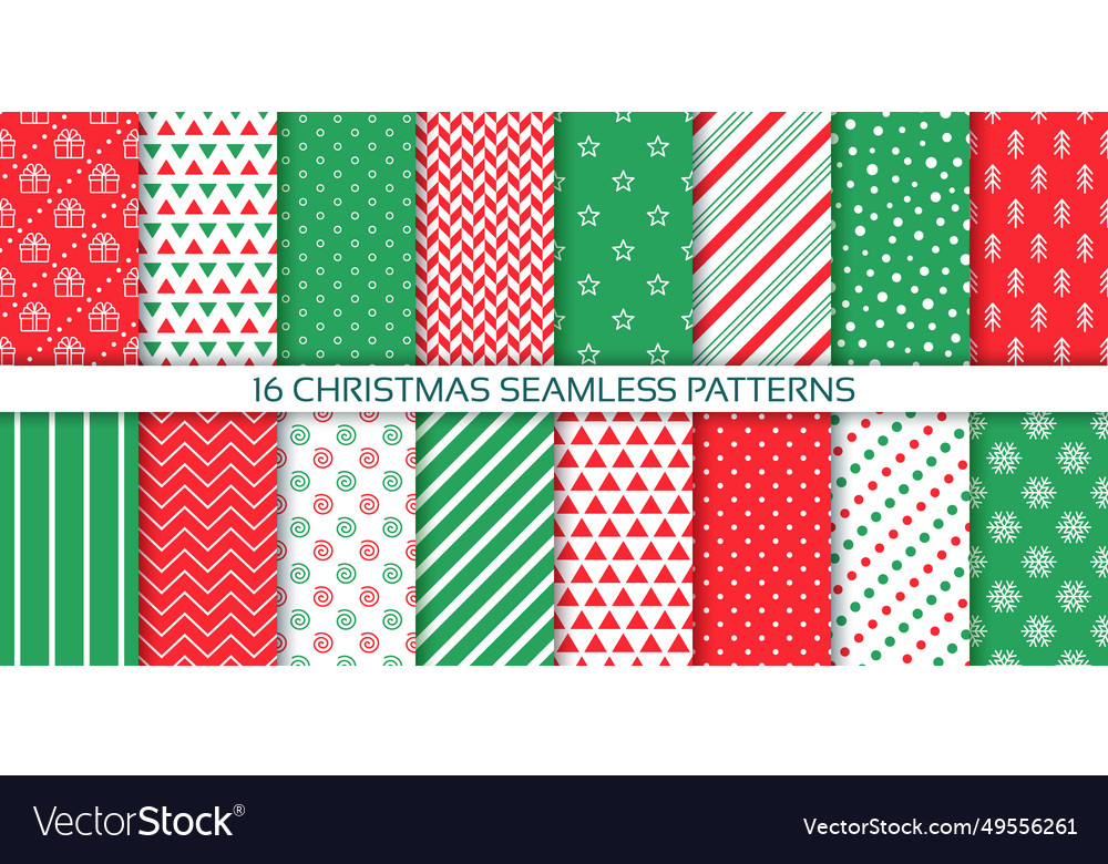 Christmas seamless pattern collection xmas Vector Image