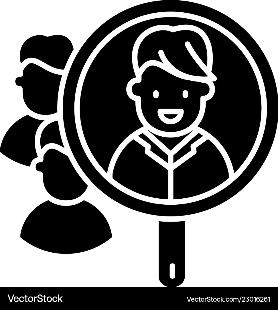 Consumer research black icon sign on Royalty Free Vector