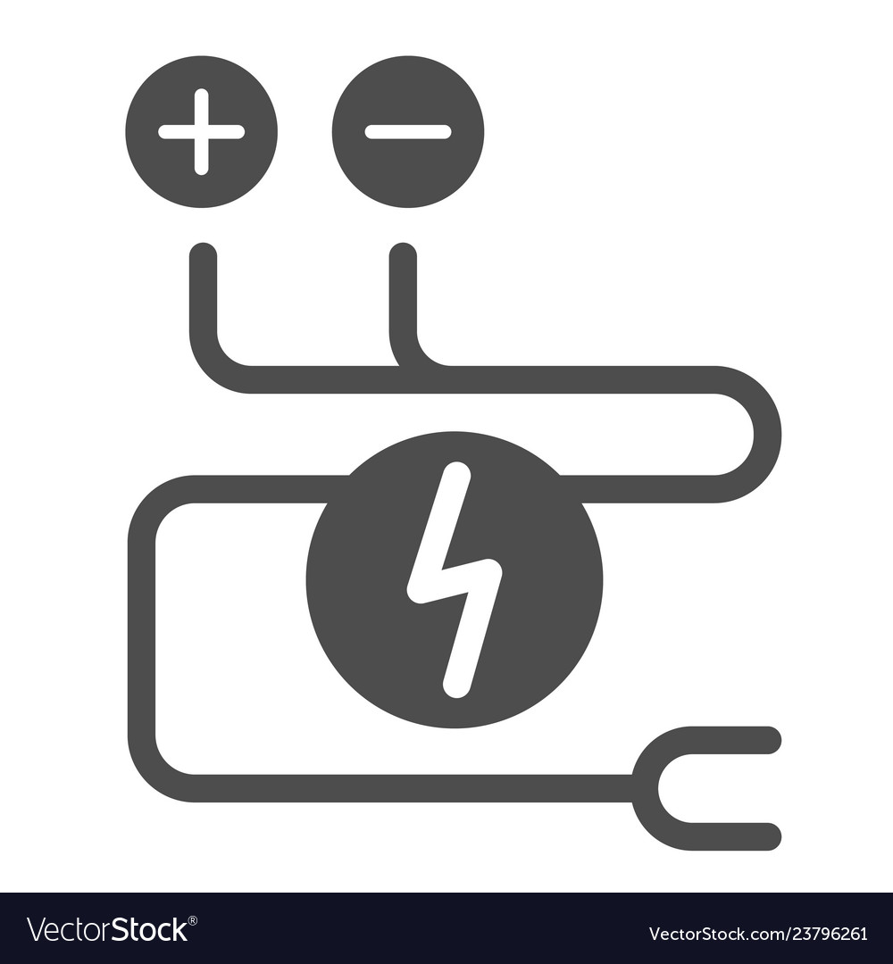 Electrical wiring solid icon cable Royalty Free Vector Image
