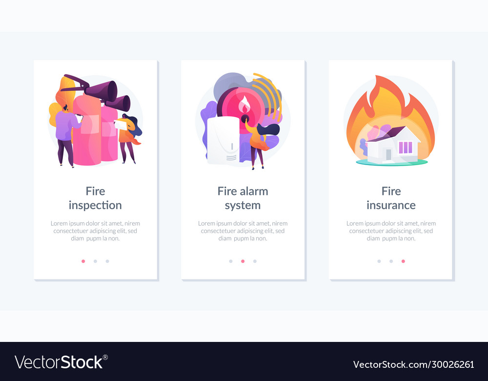 Fire prevention app interface template Royalty Free Vector