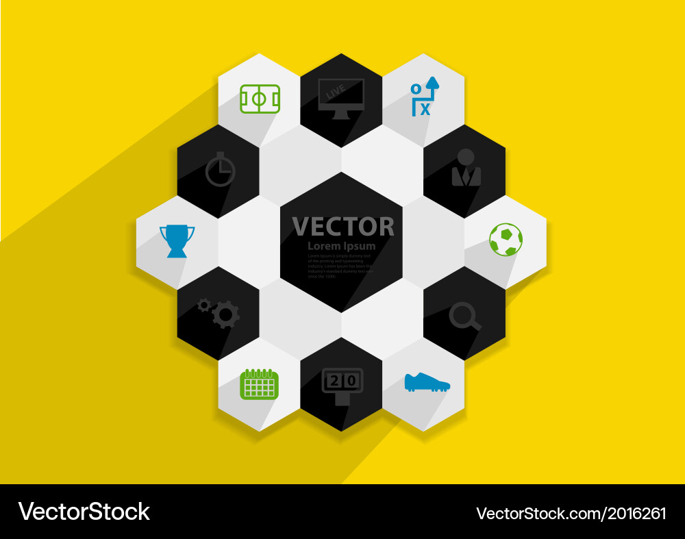 Flat design stylish concept with icons soccer Vector Image