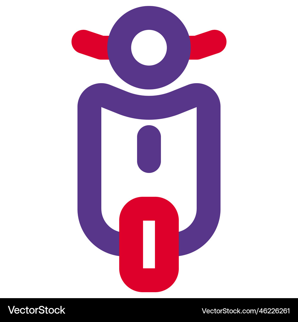 Front view of a retro scooter Royalty Free Vector Image