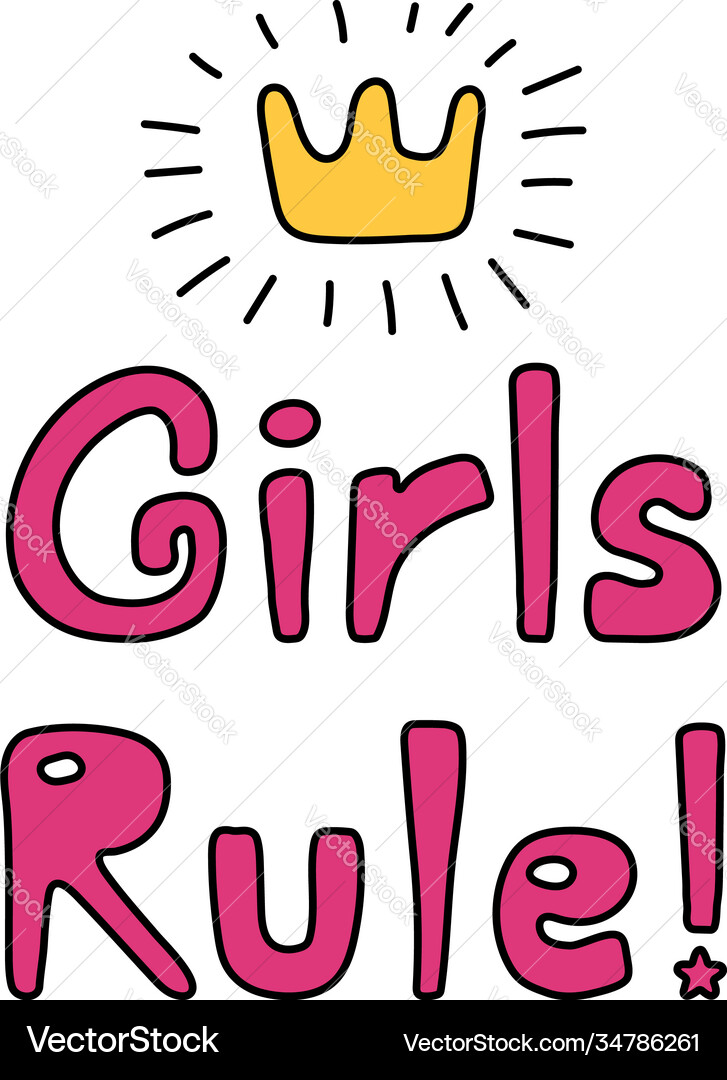 Girls rule quote Royalty Free Vector Image - VectorStock