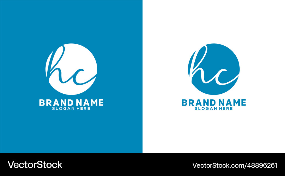 Hc letter handwriting signature logo Royalty Free Vector