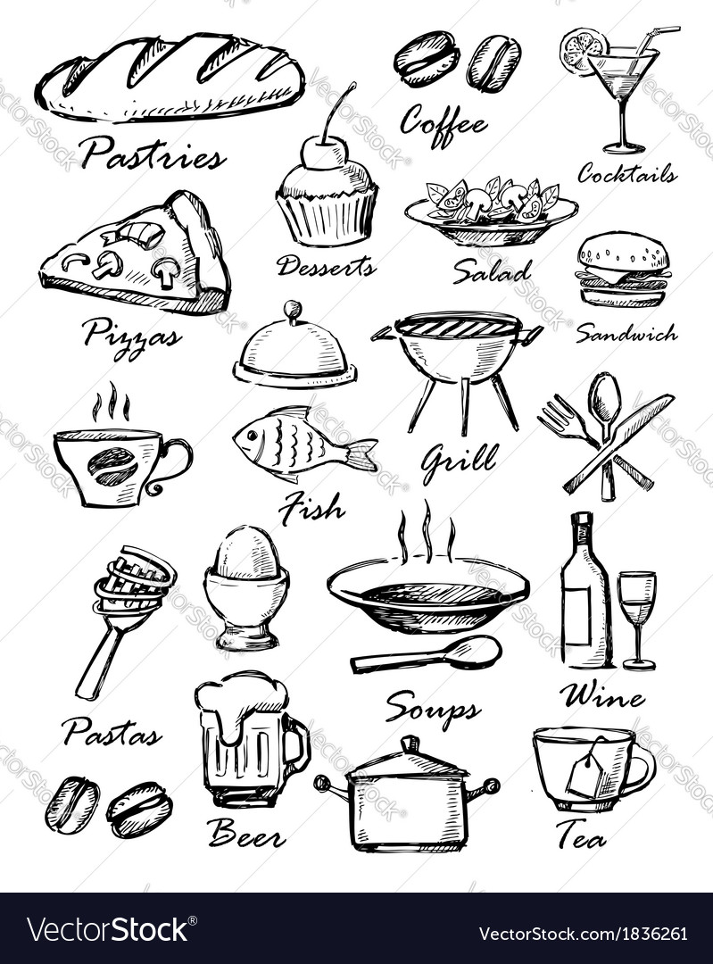 Menu icons Royalty Free Vector Image - VectorStock