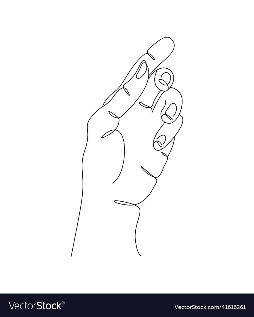 One continuous single drawing line art doodle hand