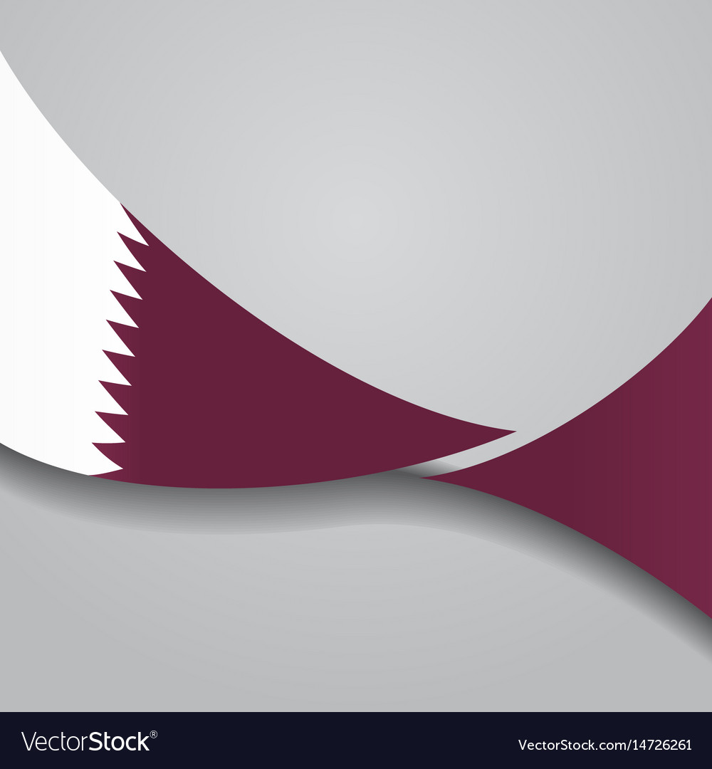 Qatari wavy flag Royalty Free Vector Image - VectorStock
