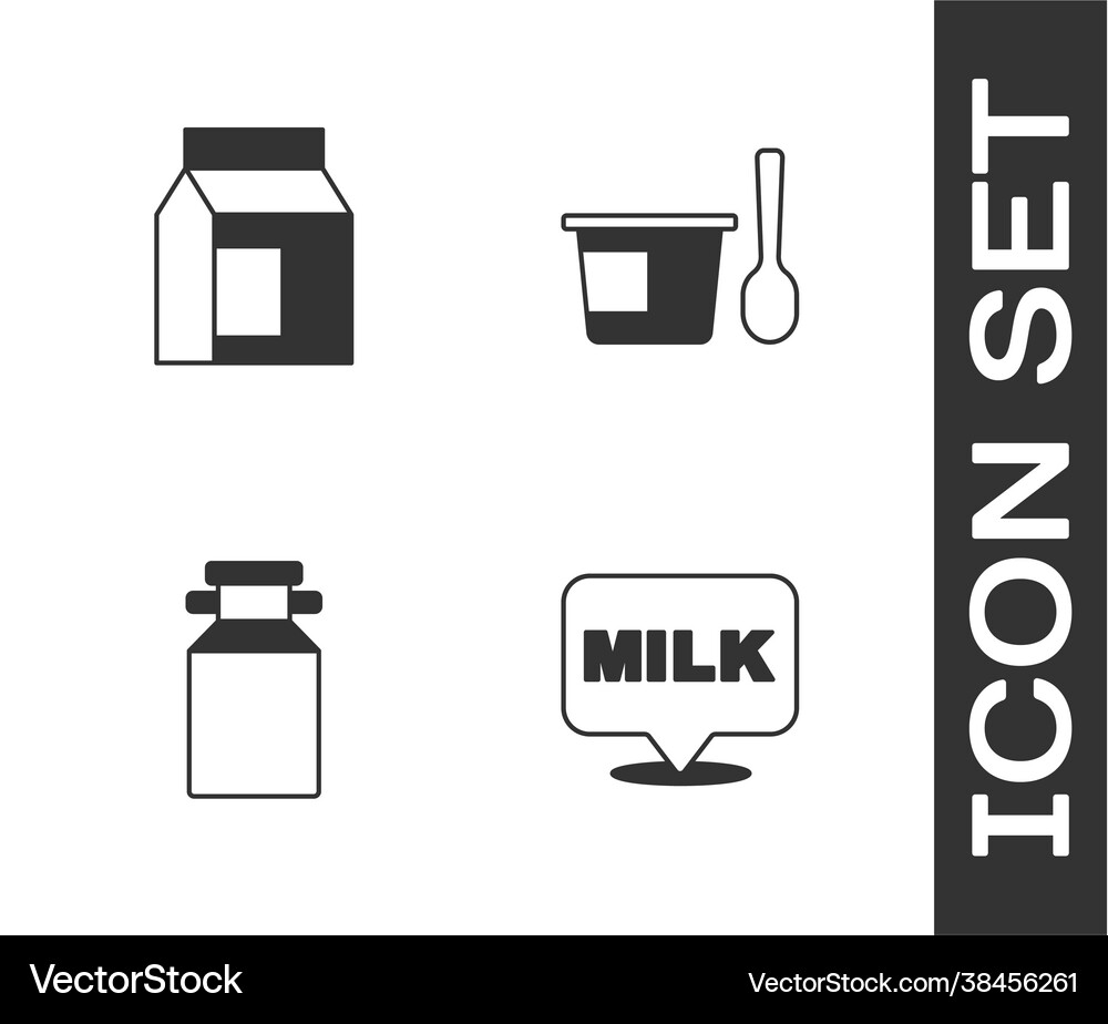 Set lettering milk paper package for can Vector Image