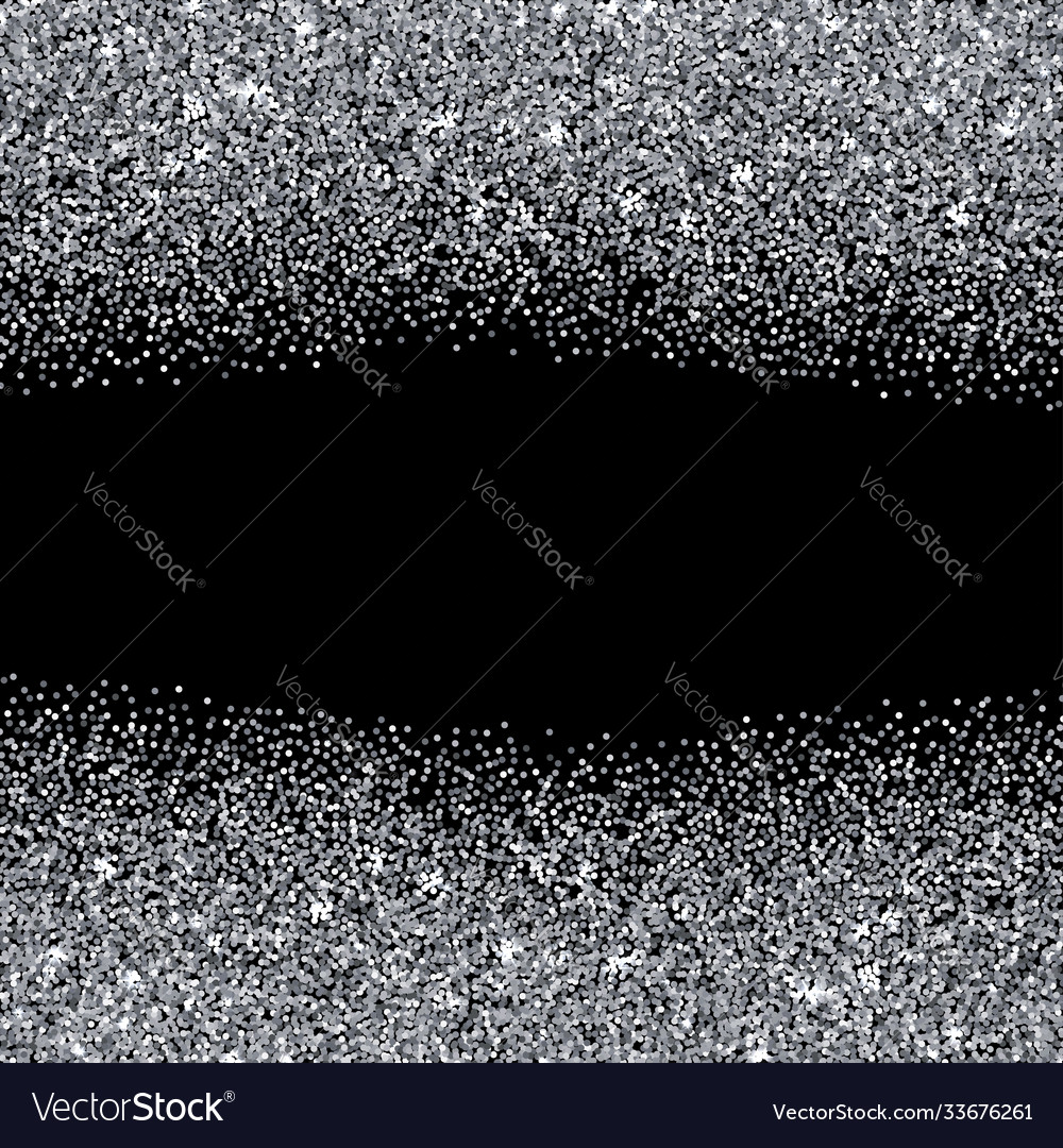 Silver glitter textured borders Royalty Free Vector Image
