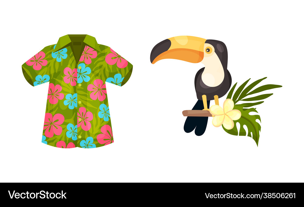 Tropical Hawaiian Beach Scene Royalty Free Vector Image