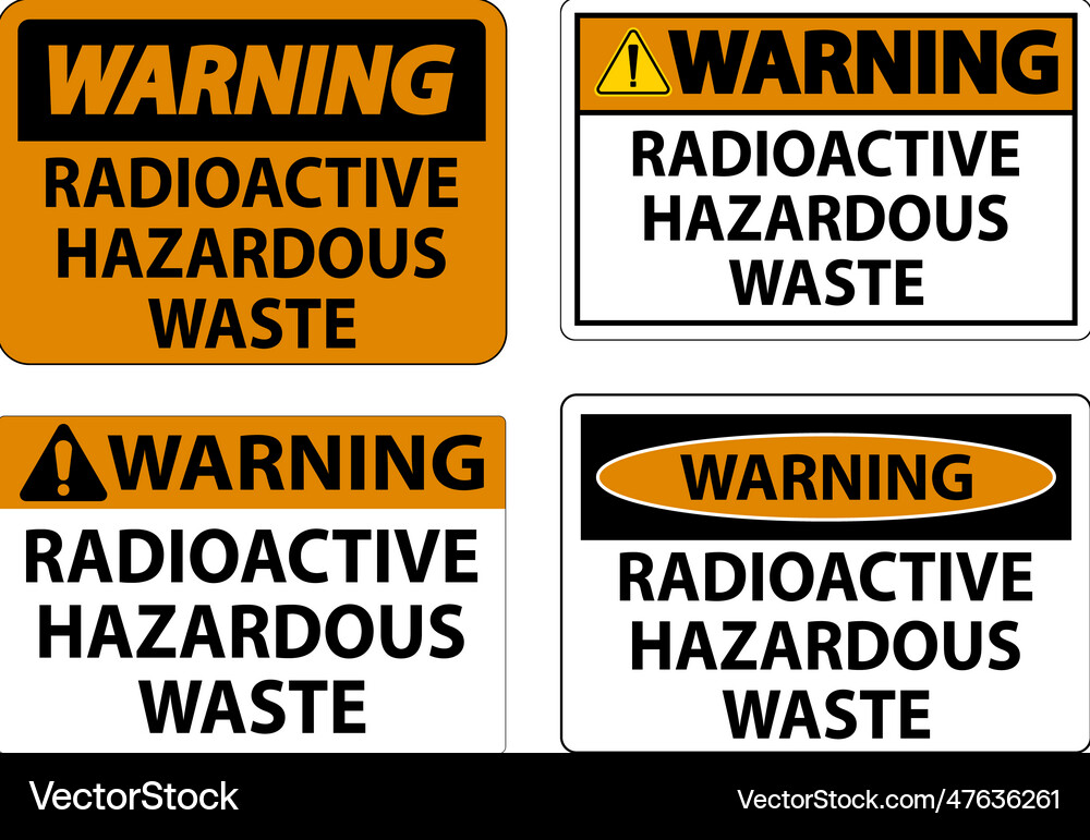 Warning sign radioactive hazardous waste Vector Image