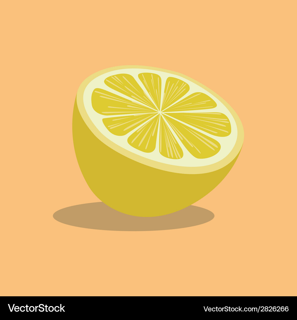 Abstract cartoon lemon on a light color background