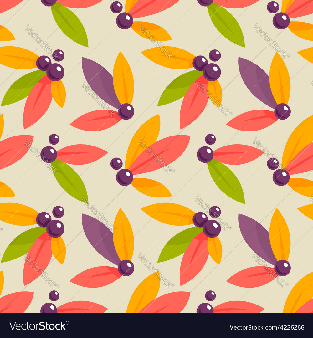 Autumn berries pattern Royalty Free Vector Image
