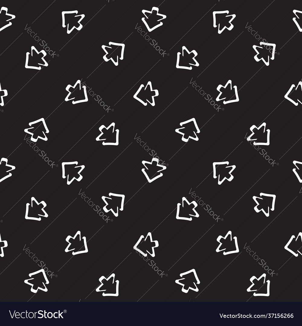 Black and white christmas tree seamless pattern Vector Image