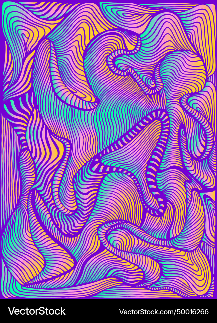 Glowing neon rainbow hippie trippy psychedelic Vector Image