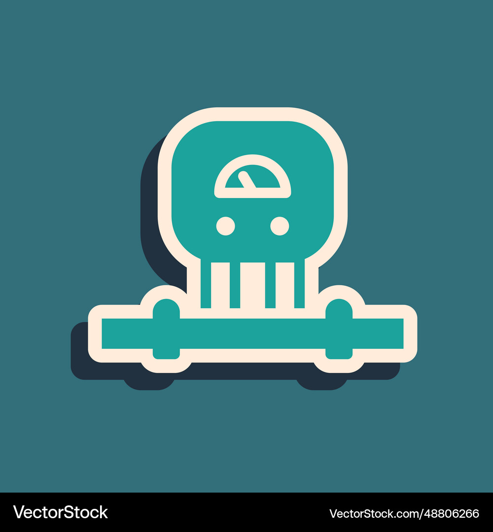 Green smart sensor system icon isolated on green Vector Image