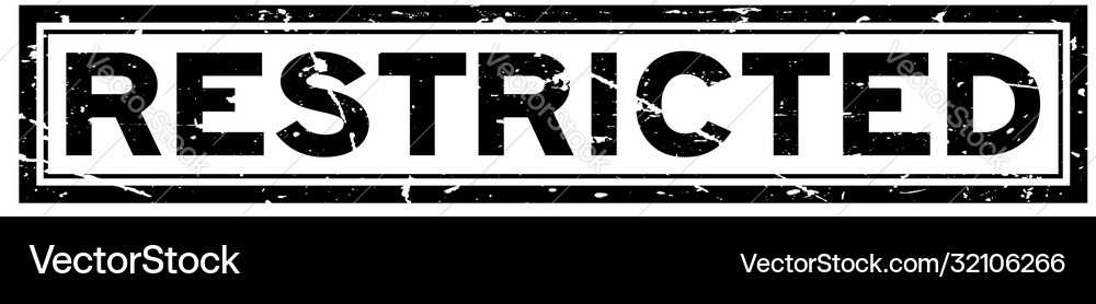 Grunge black restricted word square rubber seal Vector Image
