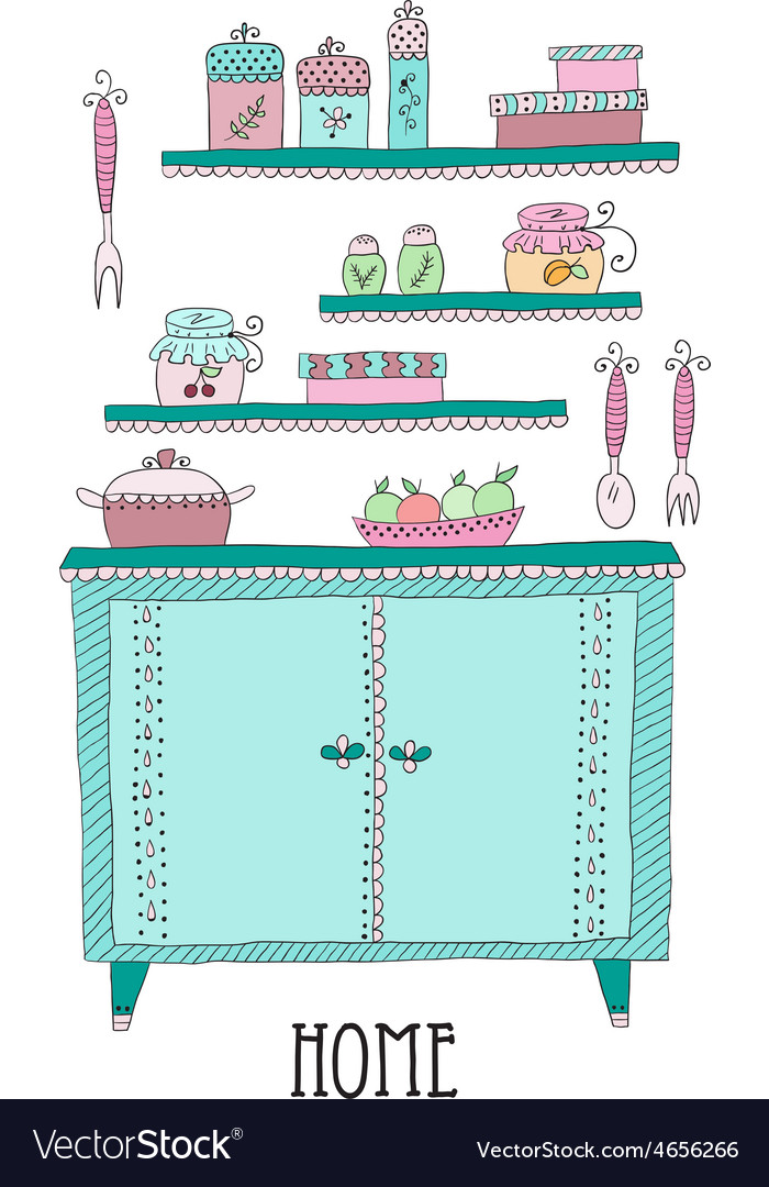 Kitchen set design elements Royalty Free Vector Image