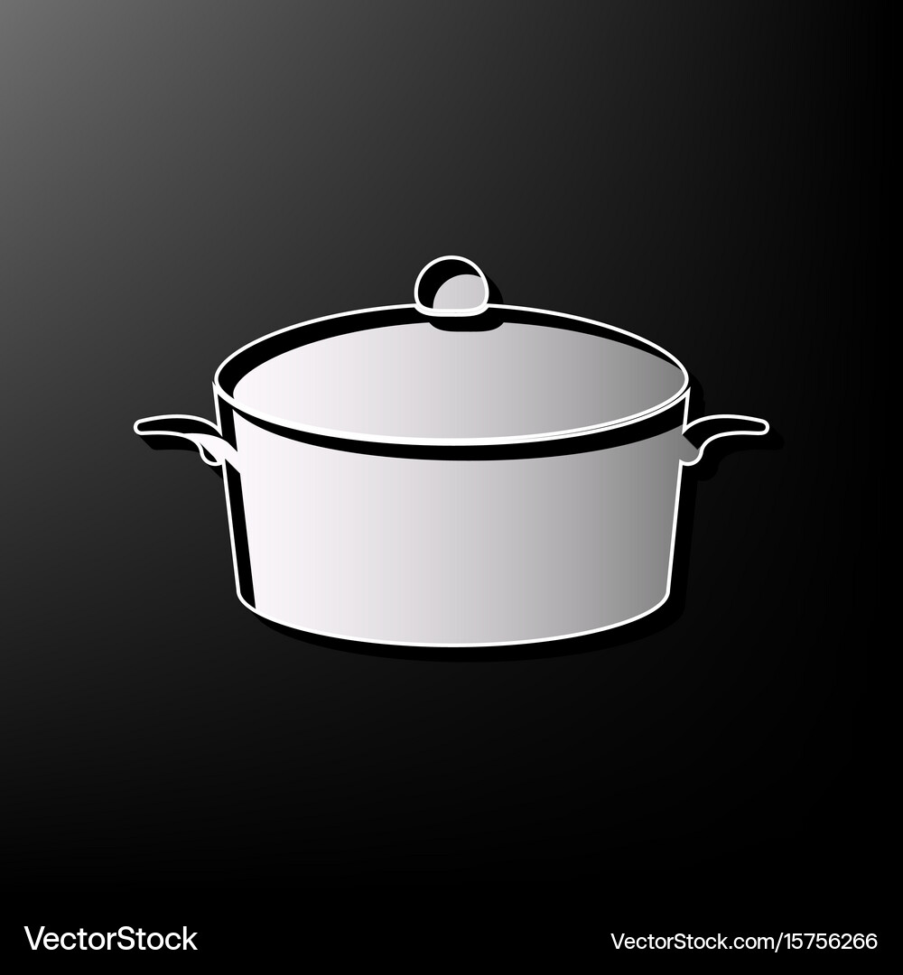 Pan sign gray 3d printed icon on black Royalty Free Vector