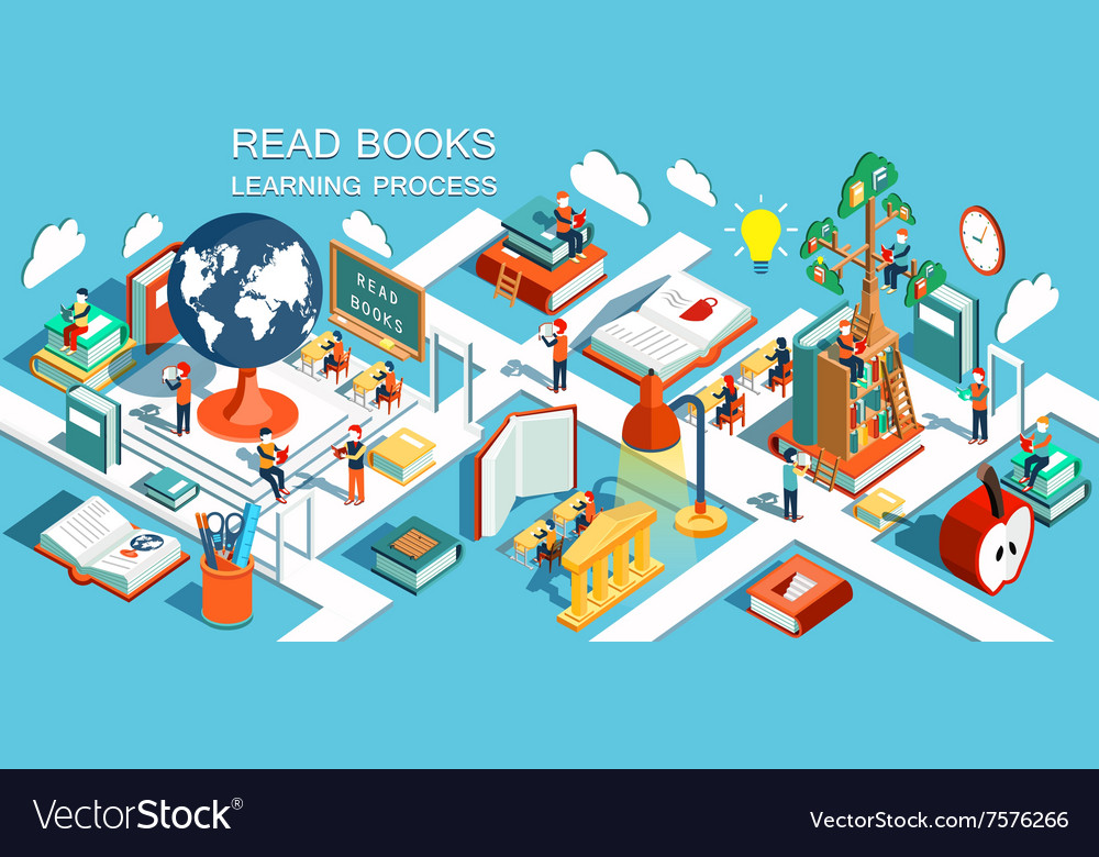 Process of education the concept learning Vector Image