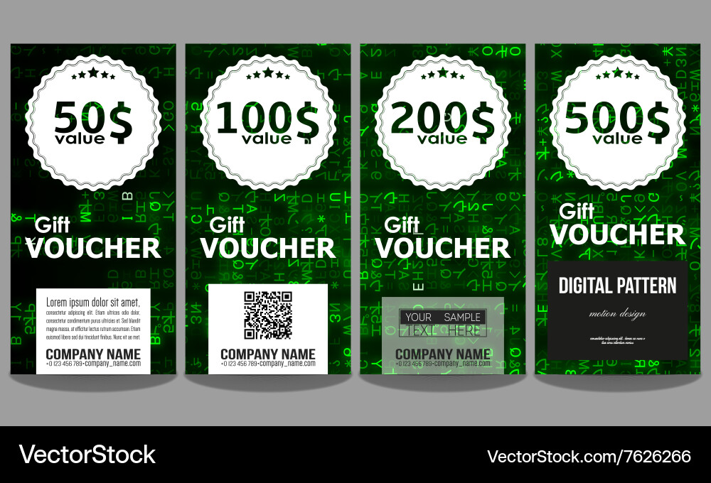 Set of modern gift voucher templates virtual Vector Image