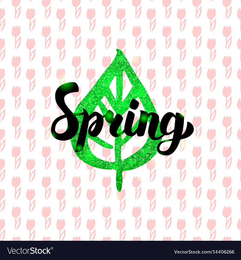 Spring handwritten card Royalty Free Vector Image