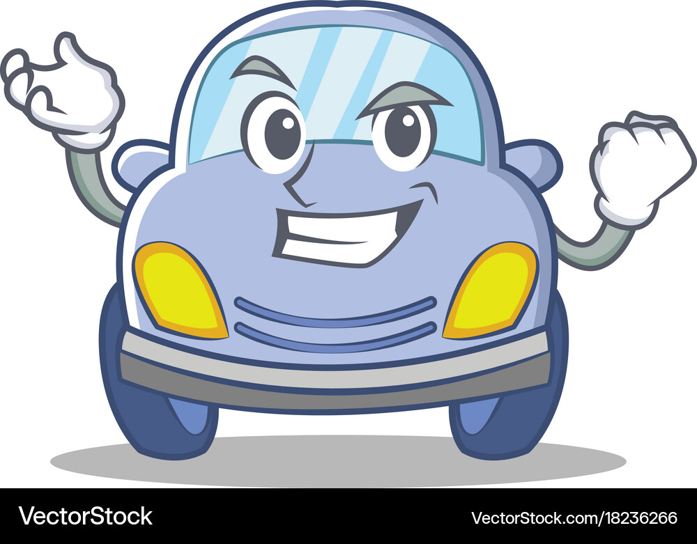 Successful cute car character cartoon Royalty Free Vector