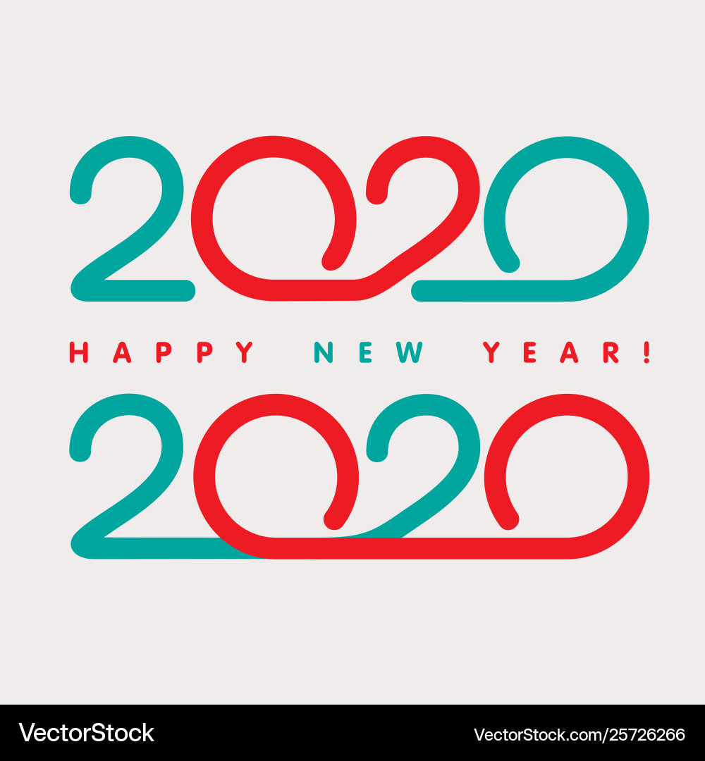 Tape numbers in text design pattern happy new year