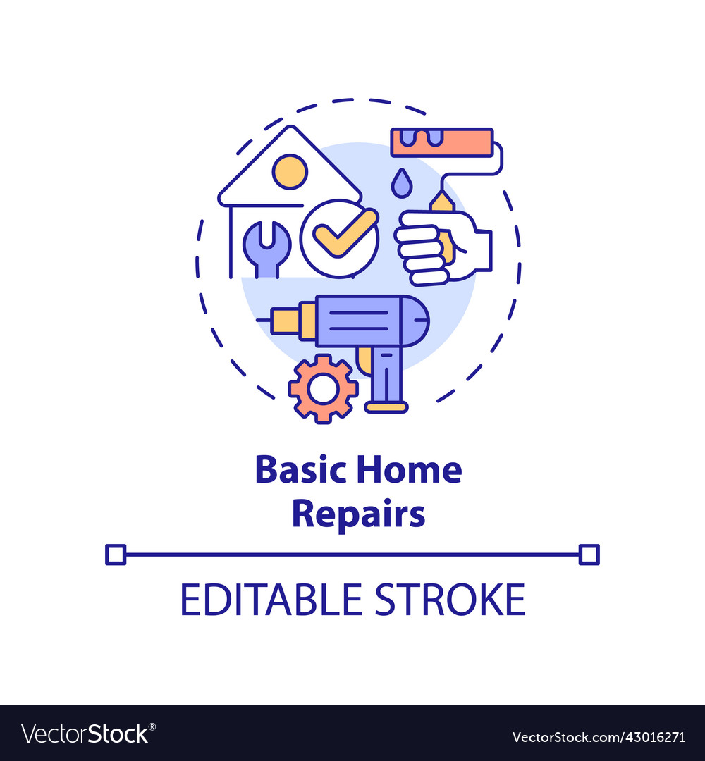 Basic home repairs concept icon Royalty Free Vector Image