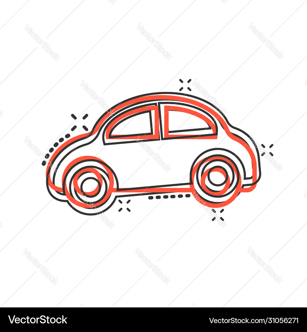 Car icon in comic style automobile vehicle Vector Image