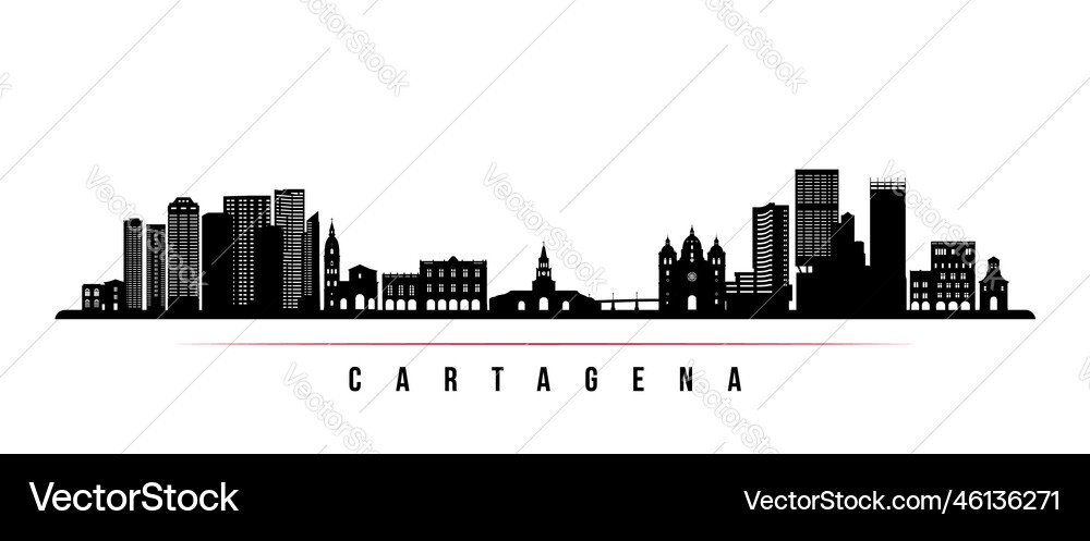 Cartagena skyline horizontal banner Royalty Free Vector