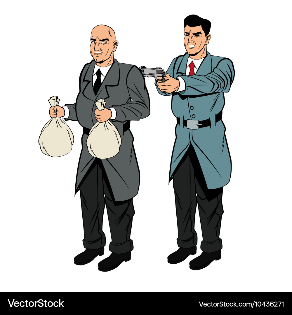 Detective and thief man cartoon design Royalty Free Vector