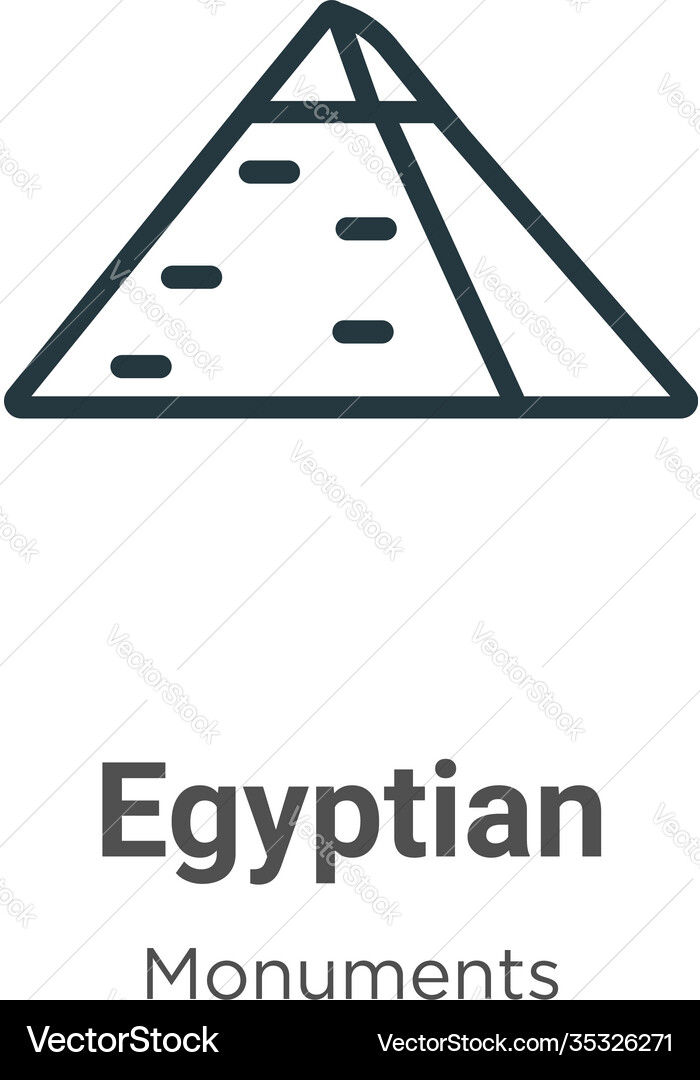 Egyptian outline icon thin line black Royalty Free Vector