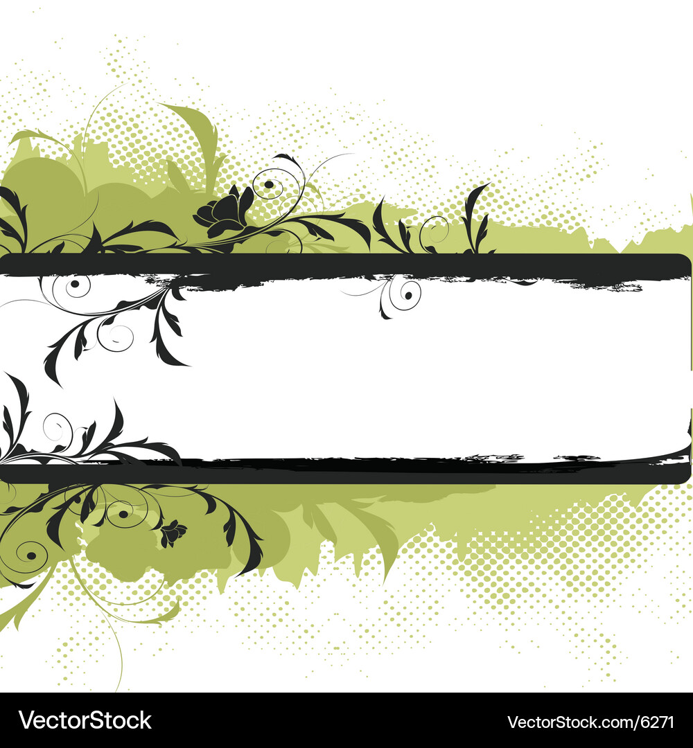 Floral Banner with Leaf Motifs Royalty Free Vector Image