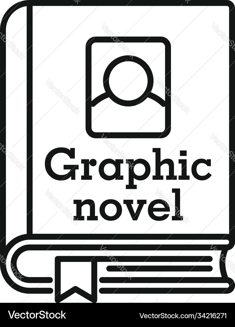 Graphic novel book icon outline style Royalty Free Vector