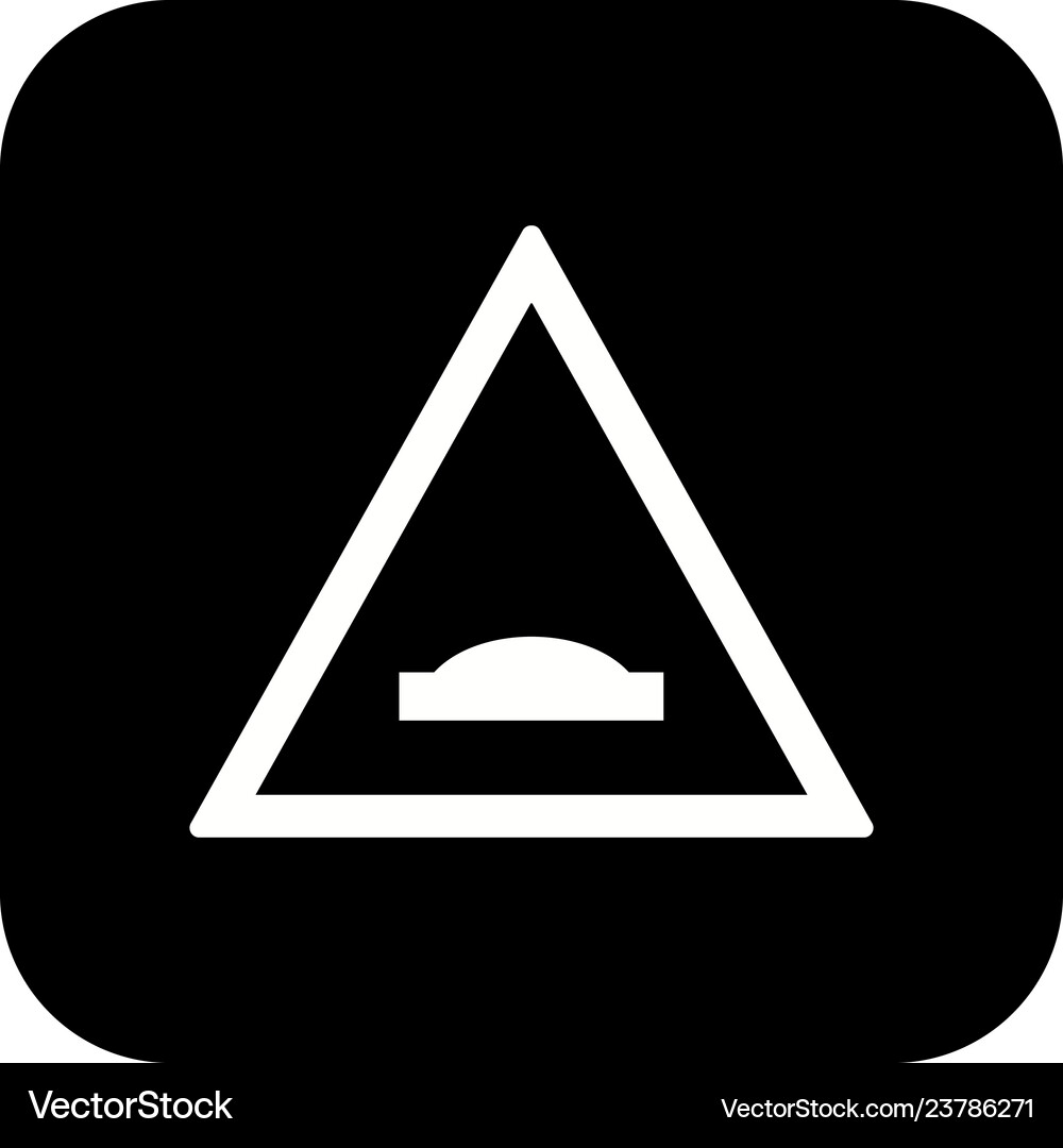 Hump bridge road sign icon Royalty Free Vector Image
