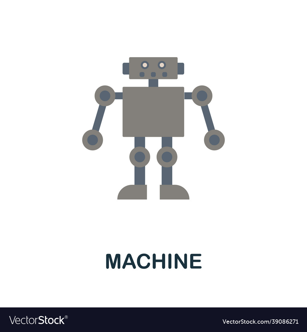 Machine flat icon colored sign from Royalty Free Vector