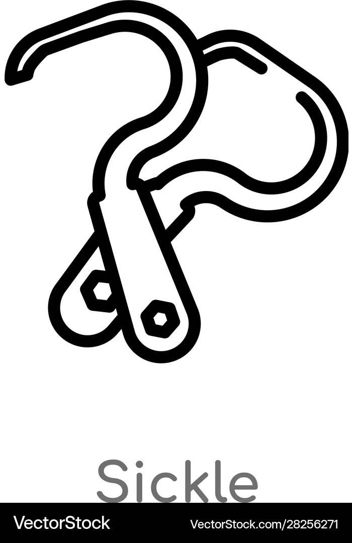 Outline sickle icon isolated black simple line Vector Image