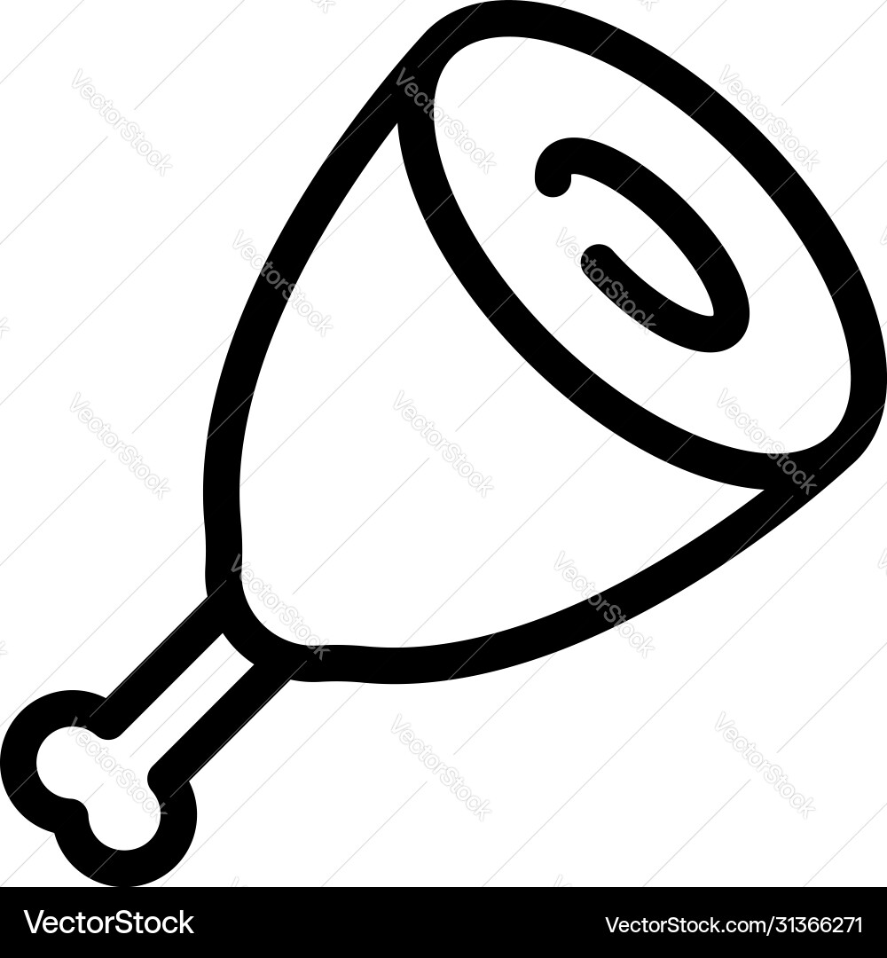 Pork meat leg icon outline style Royalty Free Vector Image
