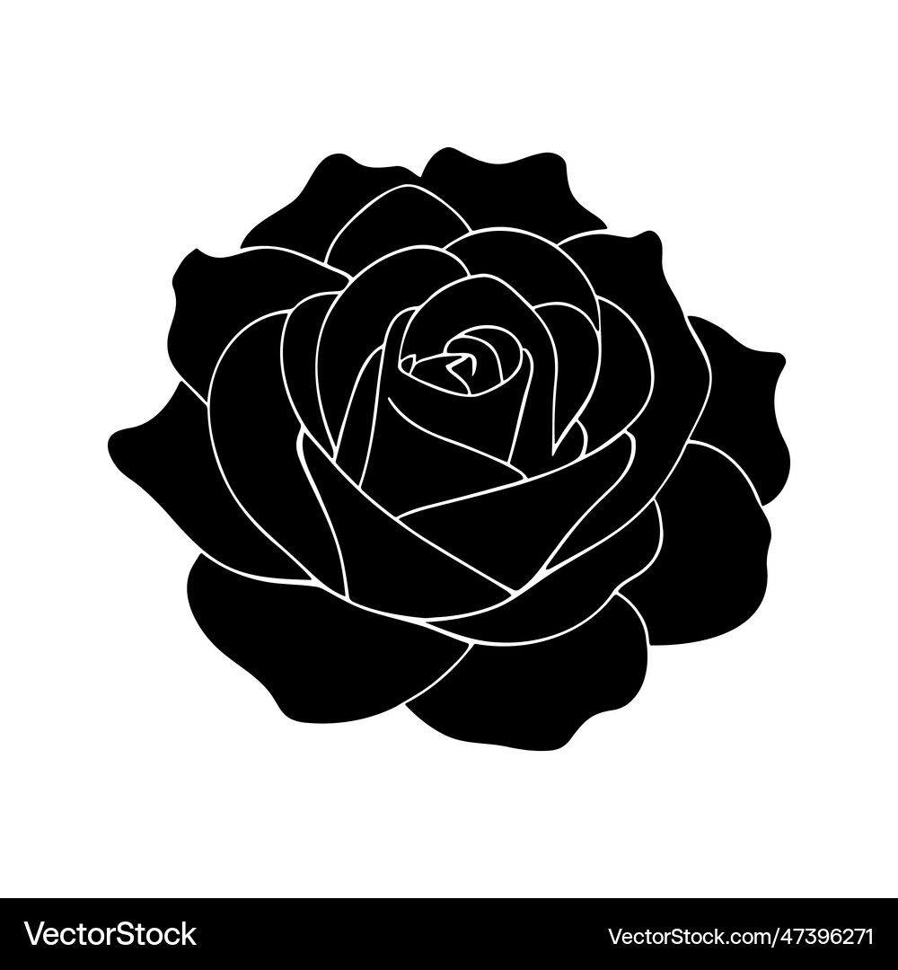 Rose flower silhouette logo isolated on white Vector Image