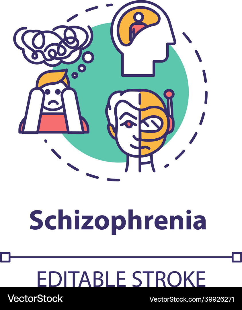 Schizophrenia concept icon psychosis Royalty Free Vector
