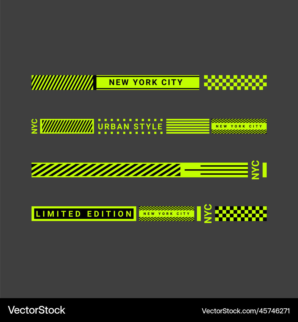 Simple city slogan strip design perfect Royalty Free Vector