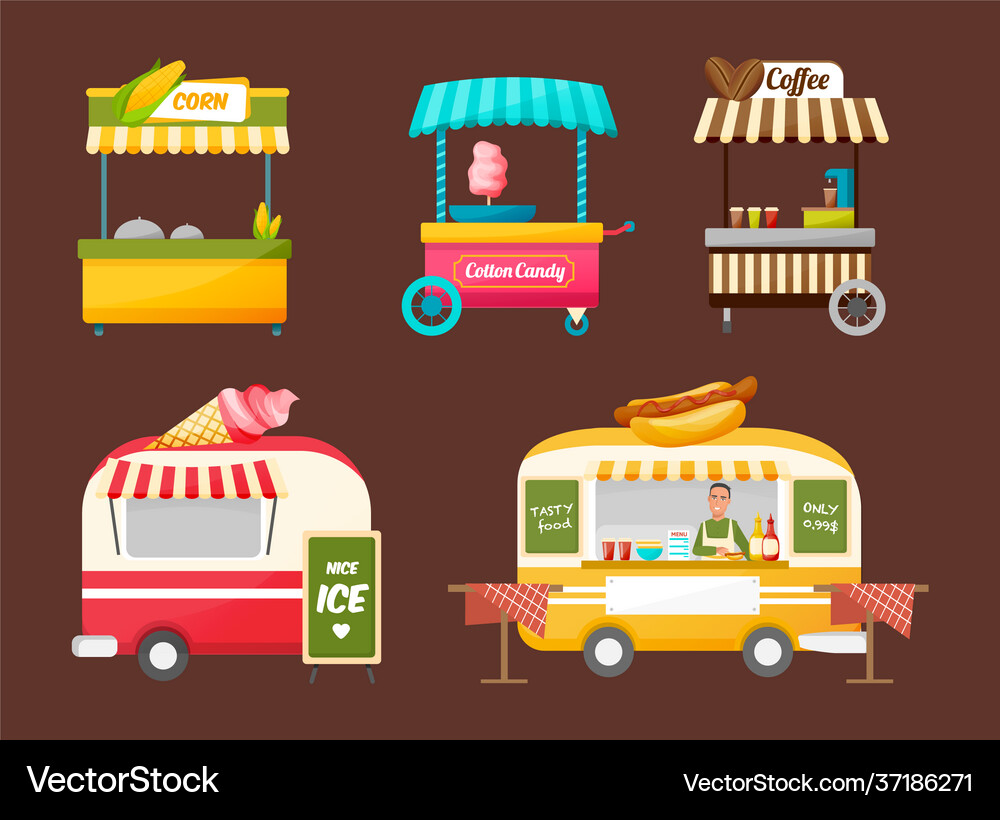 Street van trading fast machine transport Vector Image