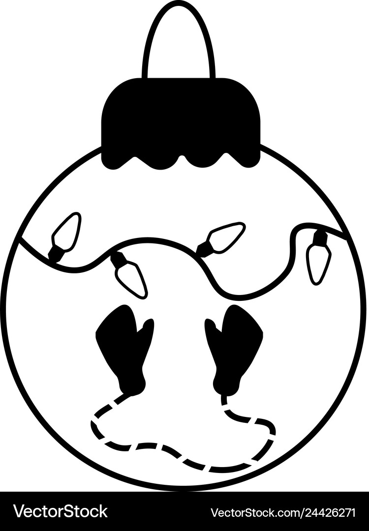 Tree ball line icon christmas decoration isolated Vector Image