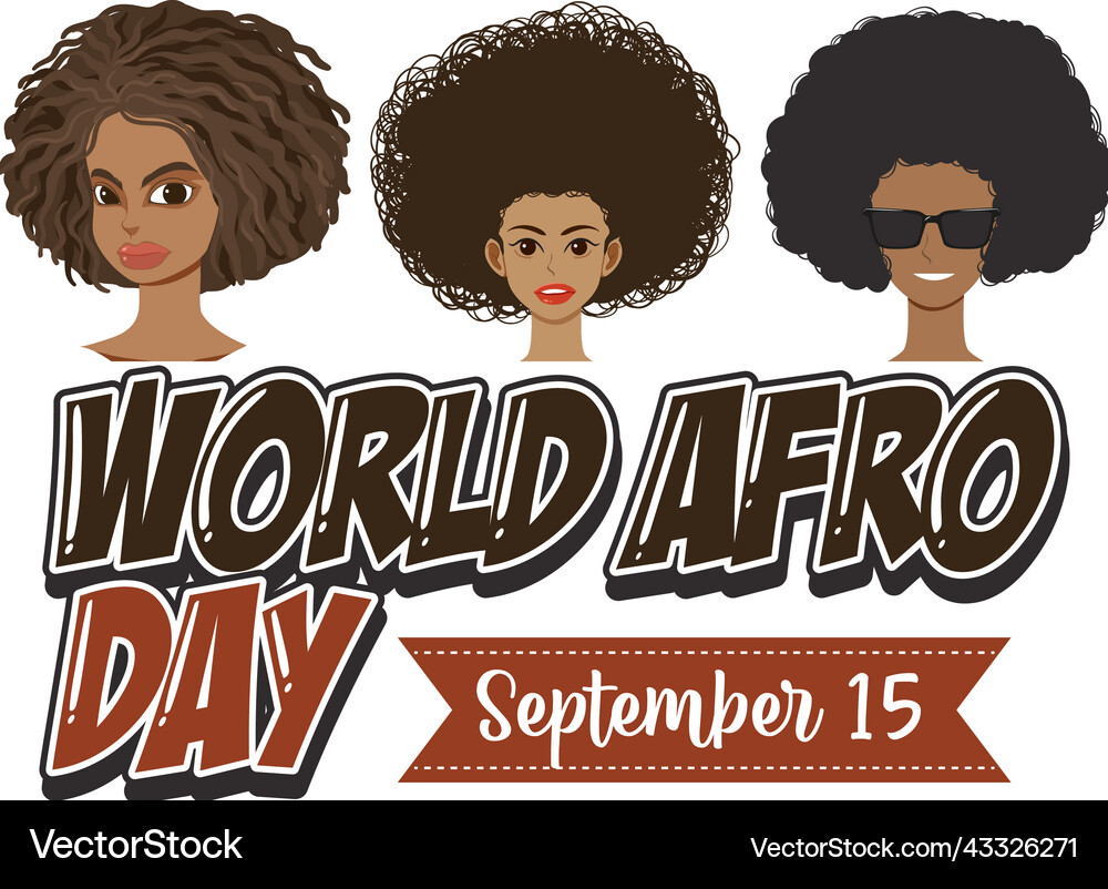 World afro day september 15 banner design Vector Image