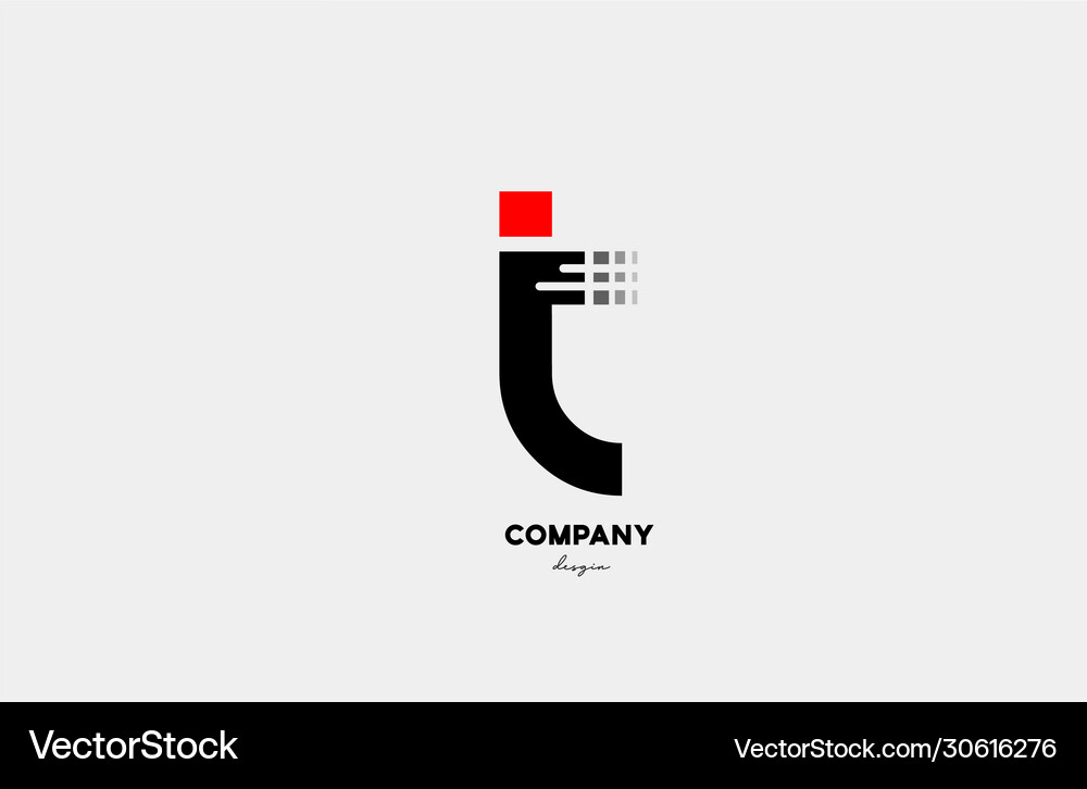 Black red t alphabet letter logo icon design Vector Image