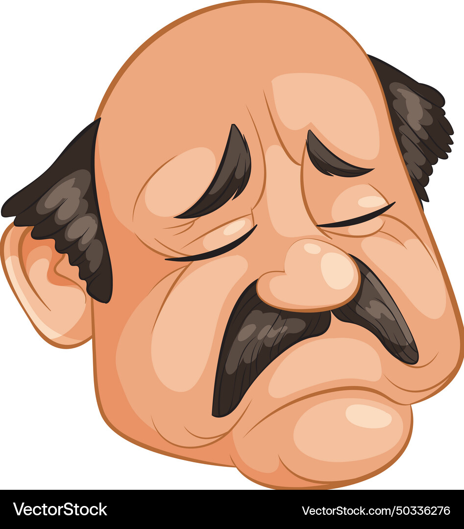 Cartoon of a man with sad expression Royalty Free Vector