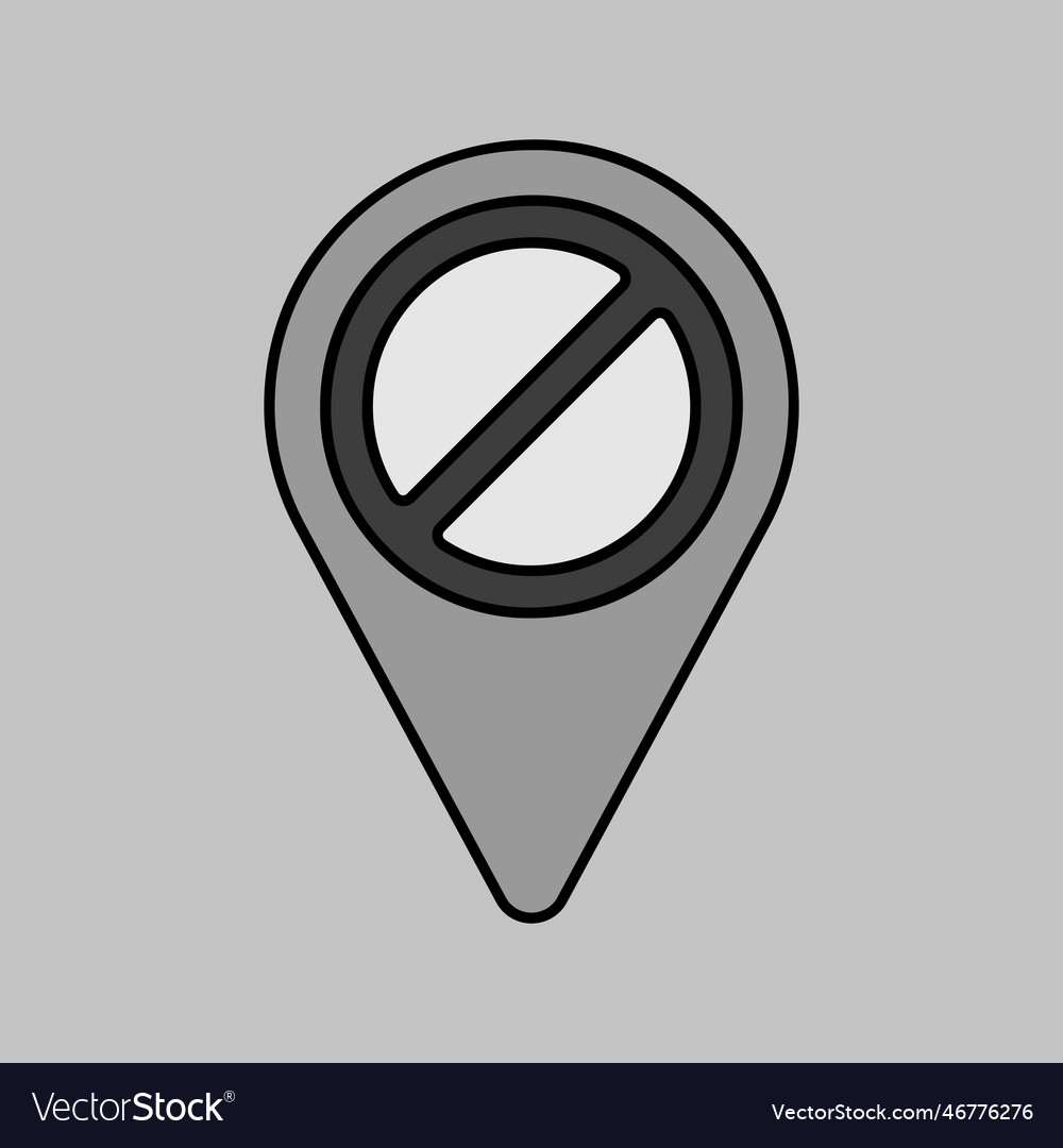 Forbidden pin map icon map pointer Royalty Free Vector Image