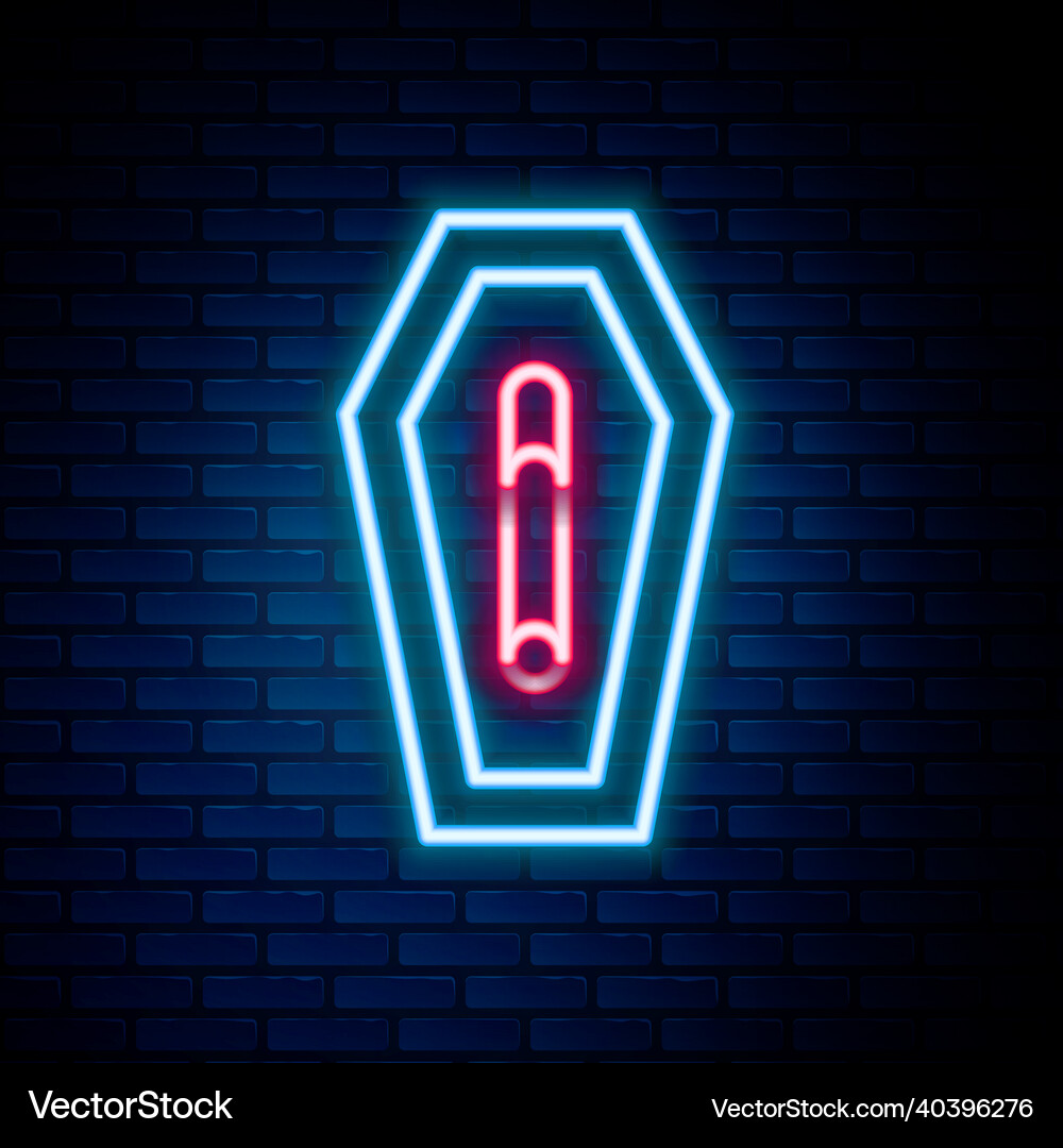 Glowing neon line death from smoking icon isolated